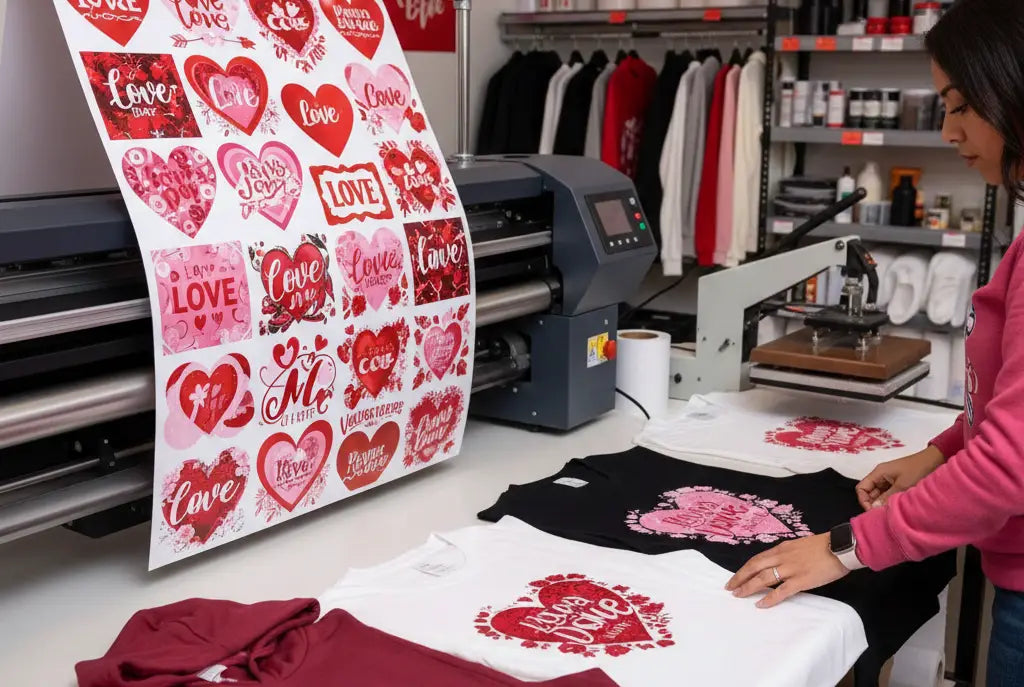 Custom Valentine’s Day DTF Transfers for Print Shops